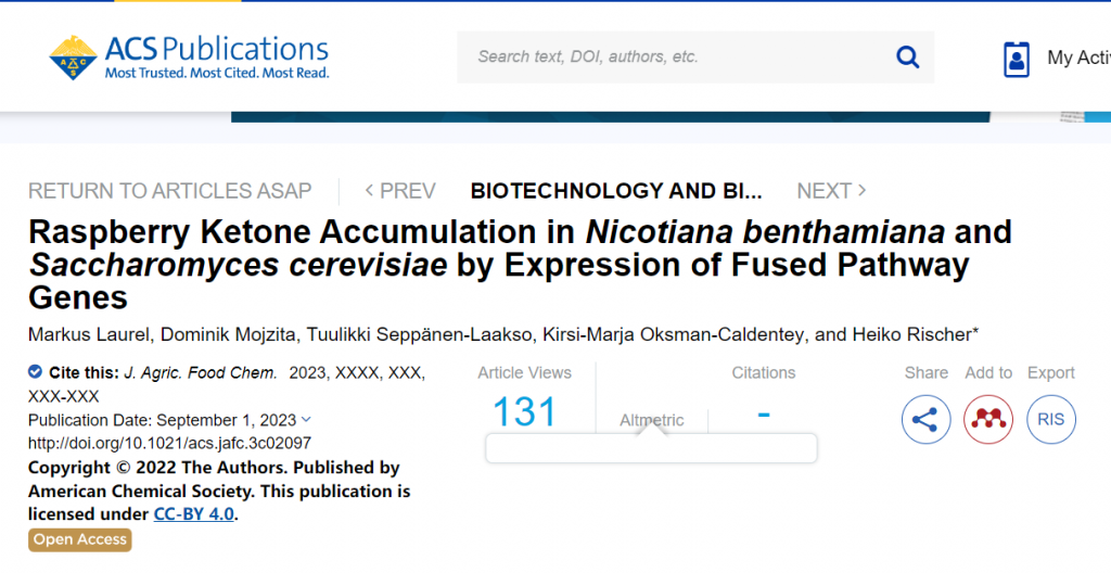 Saccharomyces cerevisiae efficiently produces the spice raspberry ...